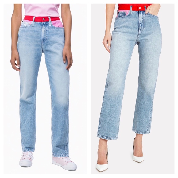 Calvin Klein Jeans | Jeans | Calvin Klein Jeans Red Pink Colorblock ...